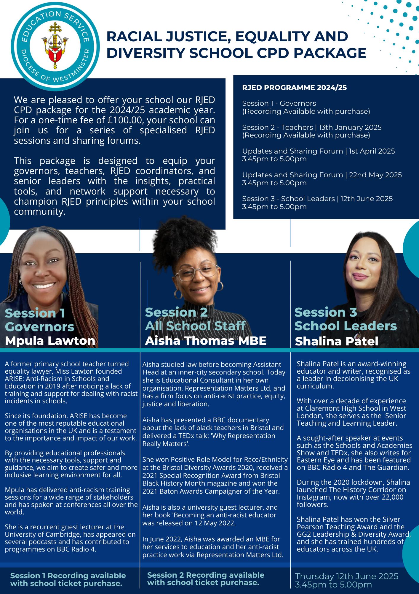 Racial Justice, Equality and Diversity CPD Programme Sessions 1, 2 and ...